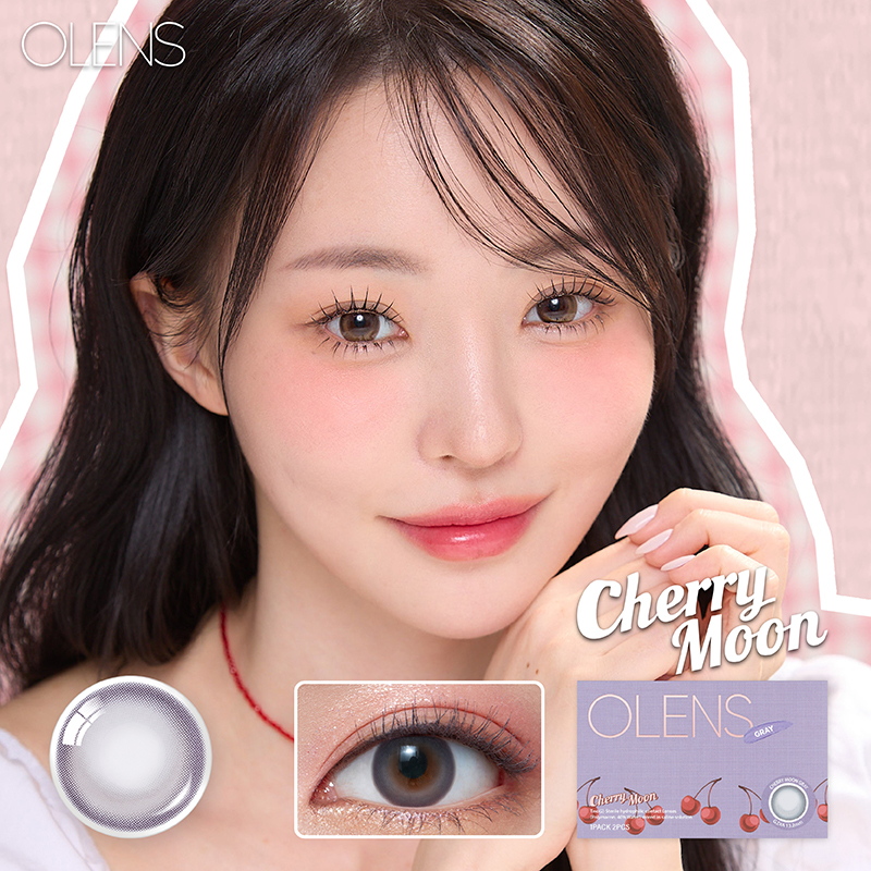 OLENS - OLENS Cherry Moon Gray｜1 Month 2片盒裝｜月拋彩色隱形眼鏡